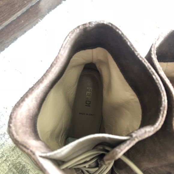 Fendi | Shoes | Fendi Tronchetto Crosta Terra Brown Suede Bootie | Poshmark